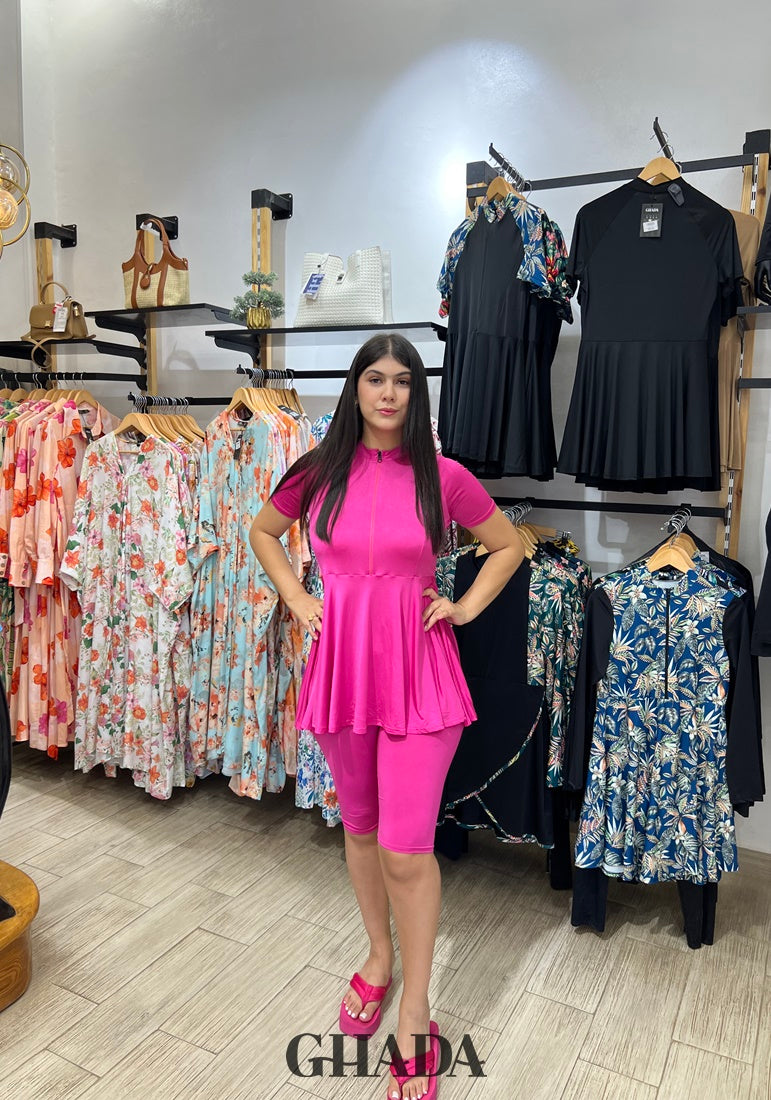 Maillot de bain burkini en rose – GHADA FASHION