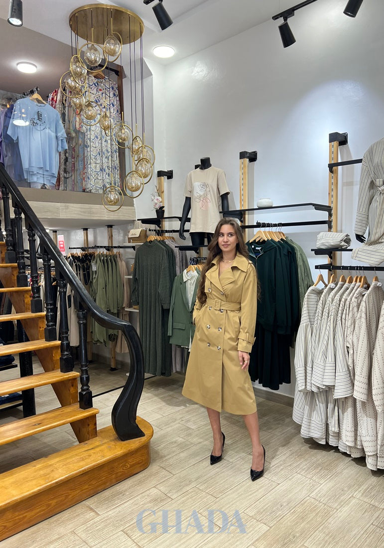 Trench-coat en beige foncé – GHADA FASHION