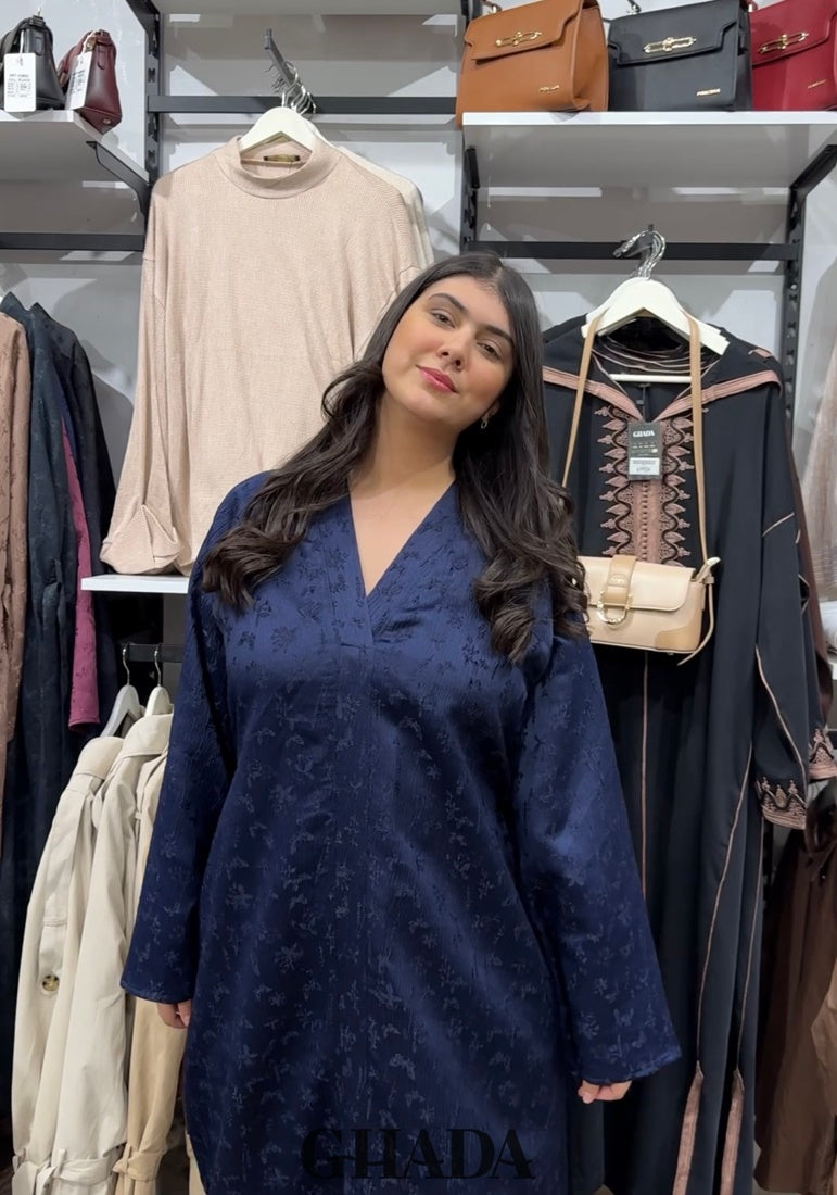 Abaya brocard avec ceinture – GHADA FASHION
