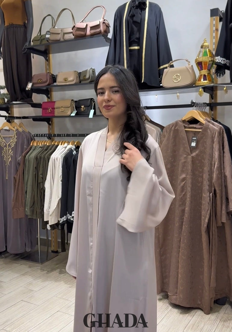 Abaya longue beige – GHADA FASHION