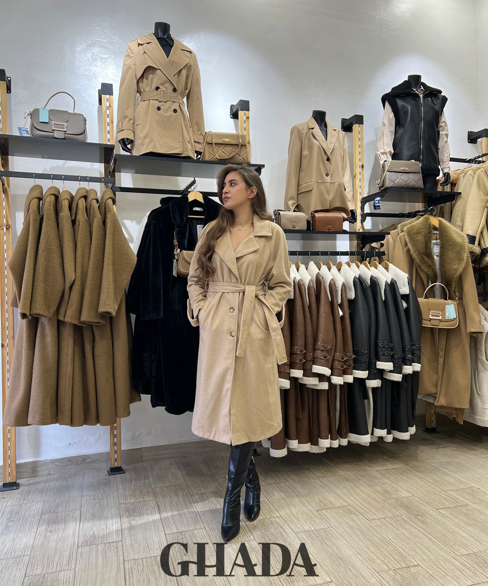 Manteau long en beige – GHADA FASHION