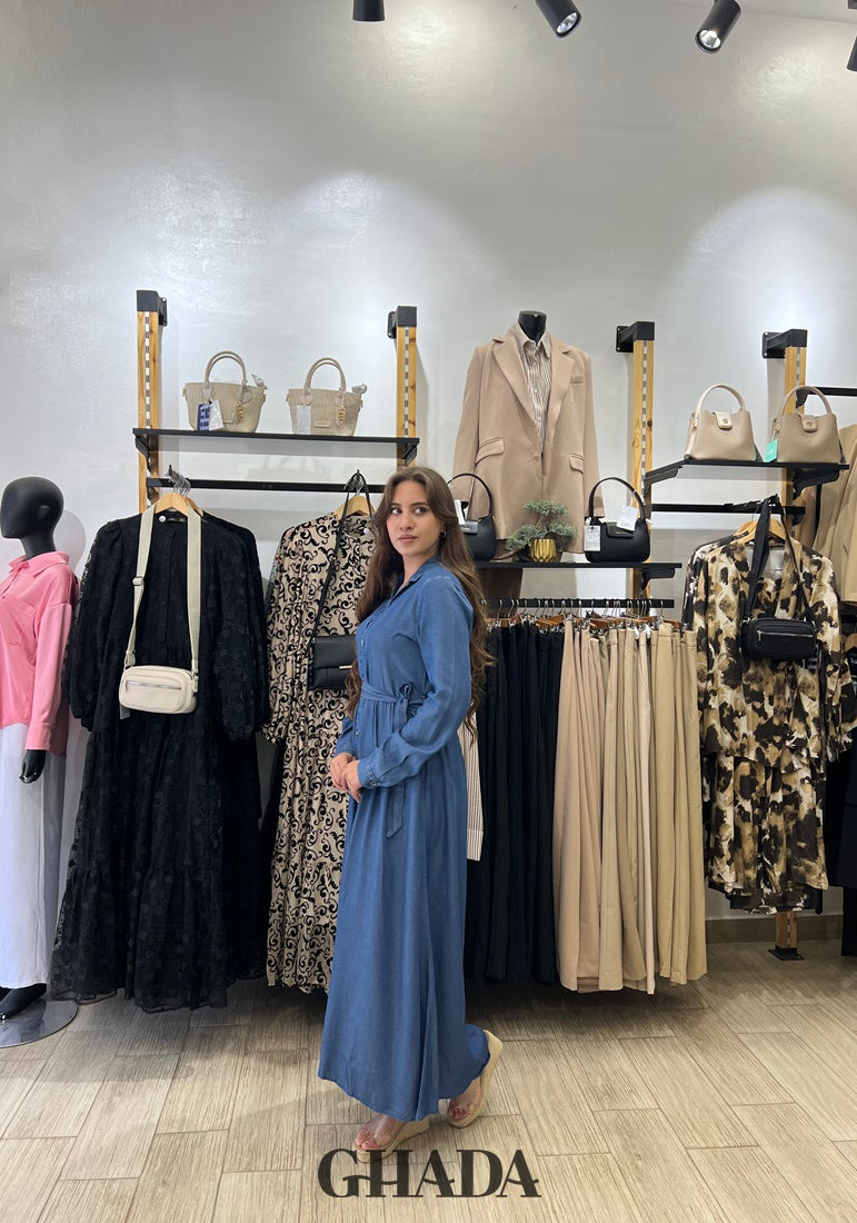 Robe longue en denim – GHADA FASHION