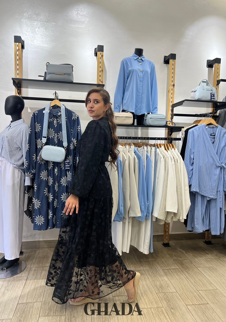 Robe noire en dentelle – GHADA FASHION